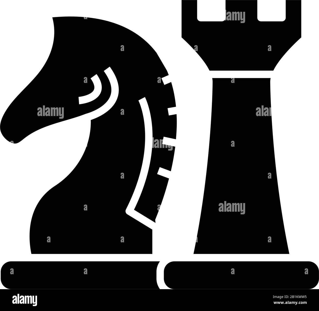 Chess black icon, concept illustration, vector flat symbol, glyph sign ...