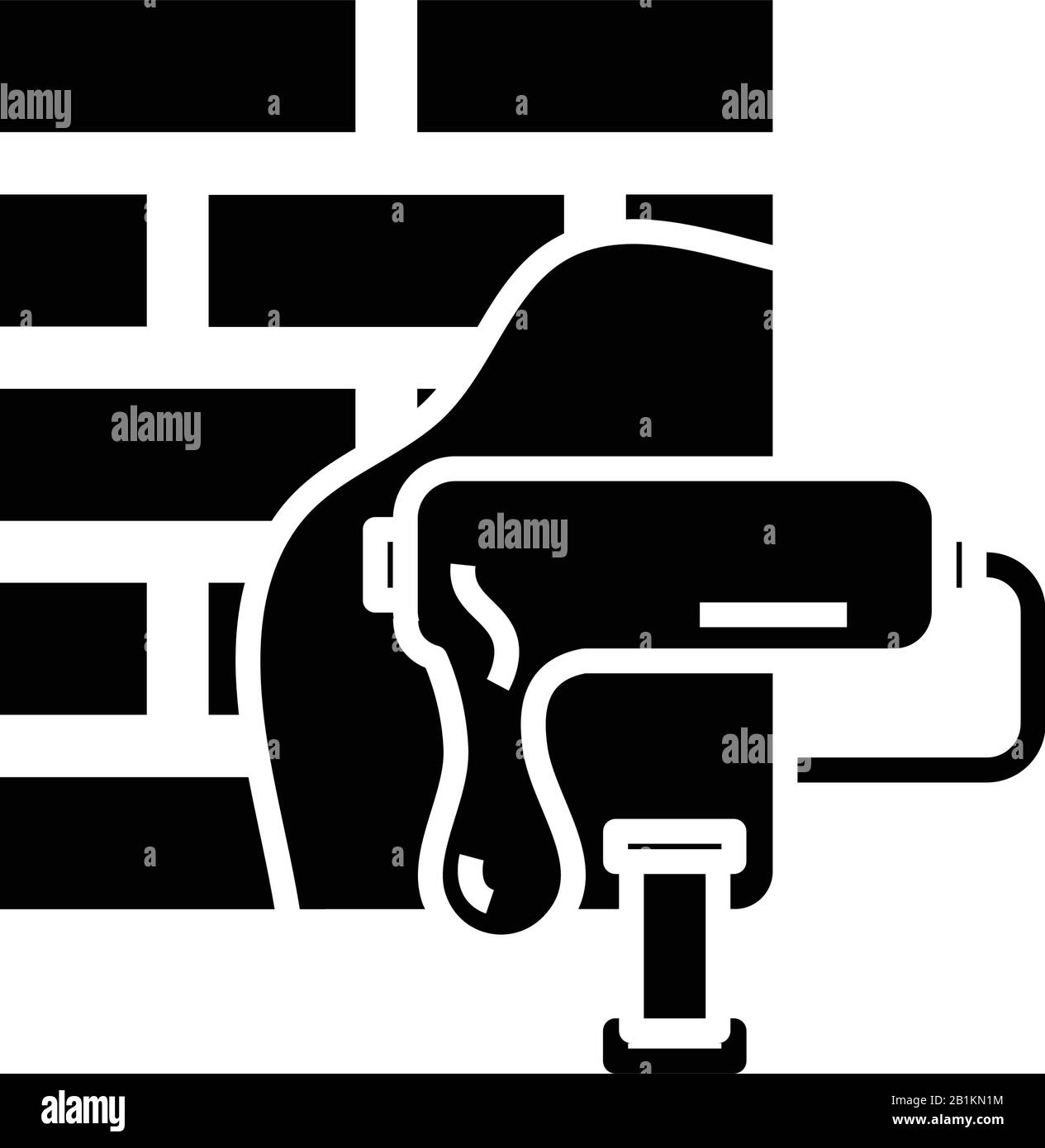 Brick walls black icon, concept illustration, vector flat symbol, glyph ...