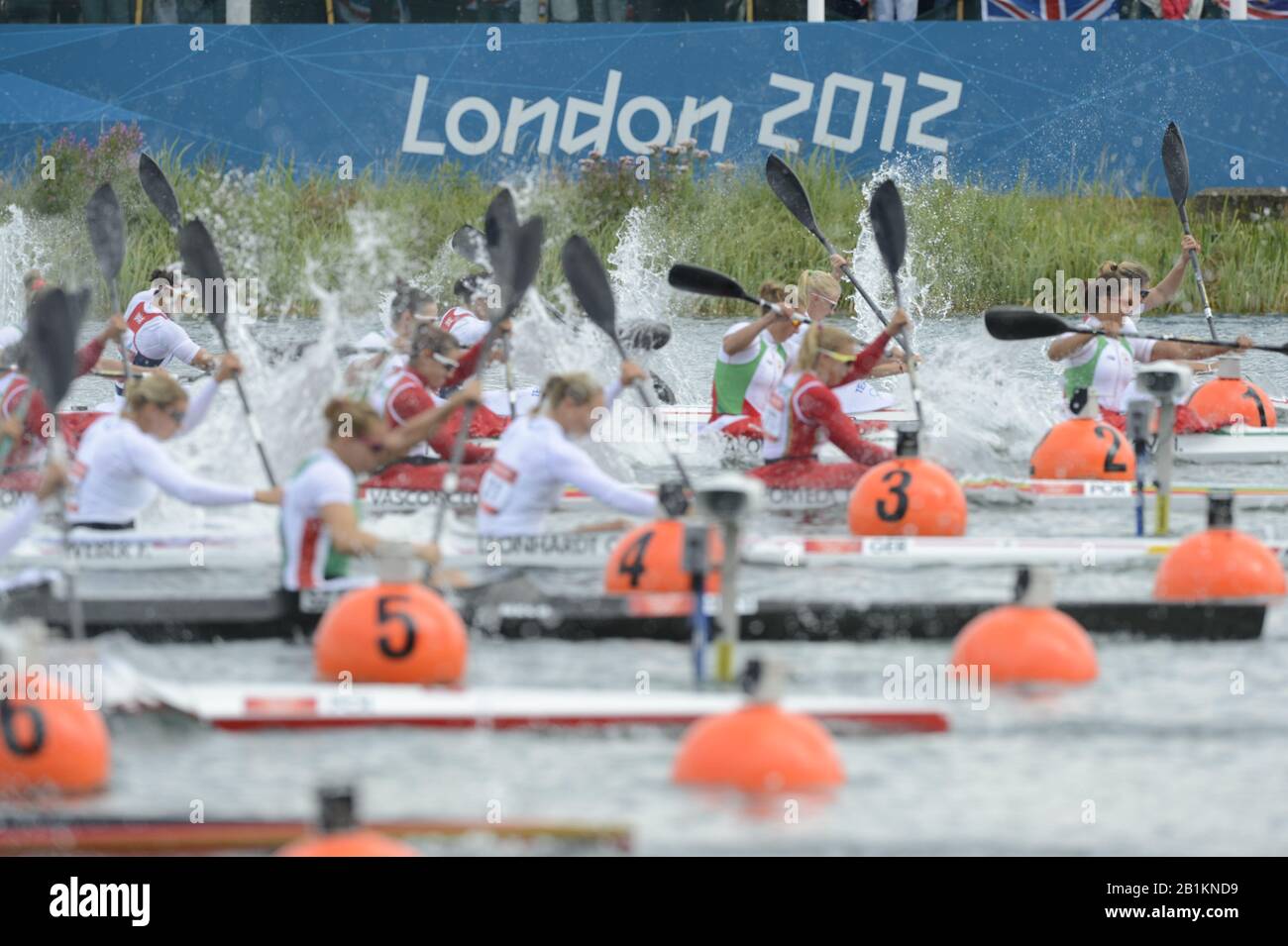 Eton Dorney, Windsor, Great Britain, Start of the Women's Four [K4 ...