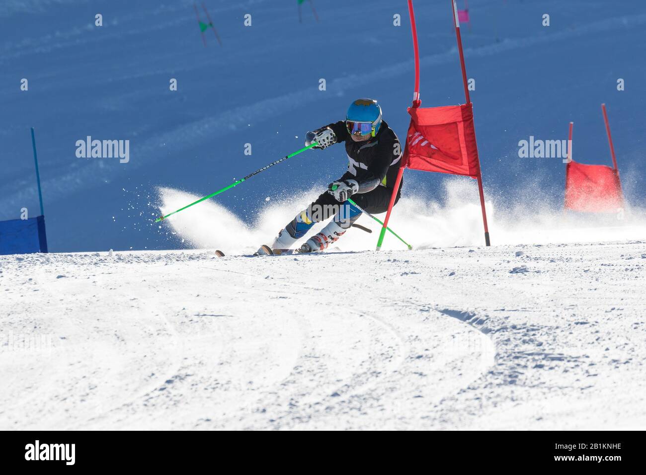 athlete in a special slalom competition Stock Photo - Alamy