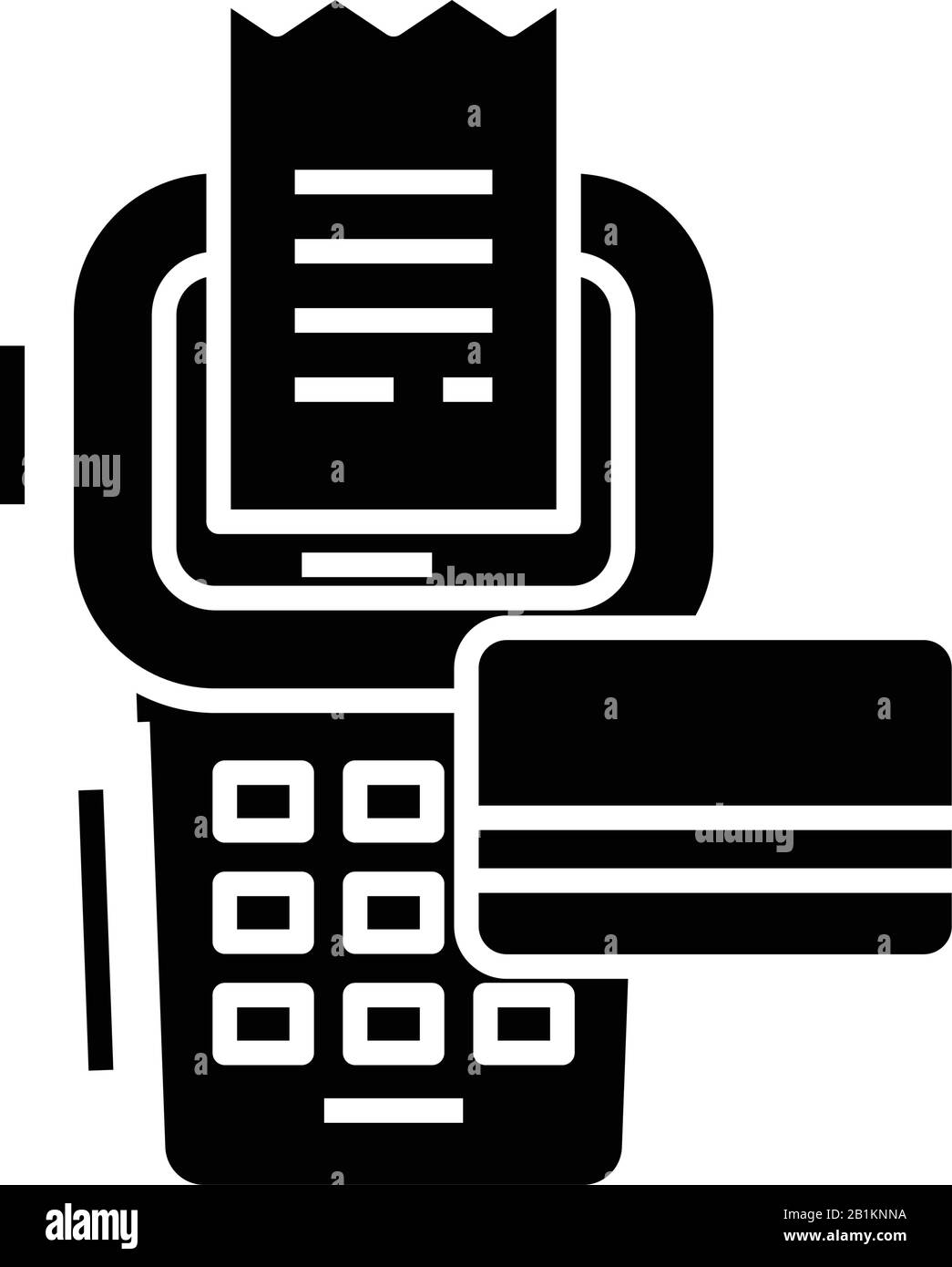 Cash device black icon, concept illustration, vector flat symbol, glyph ...