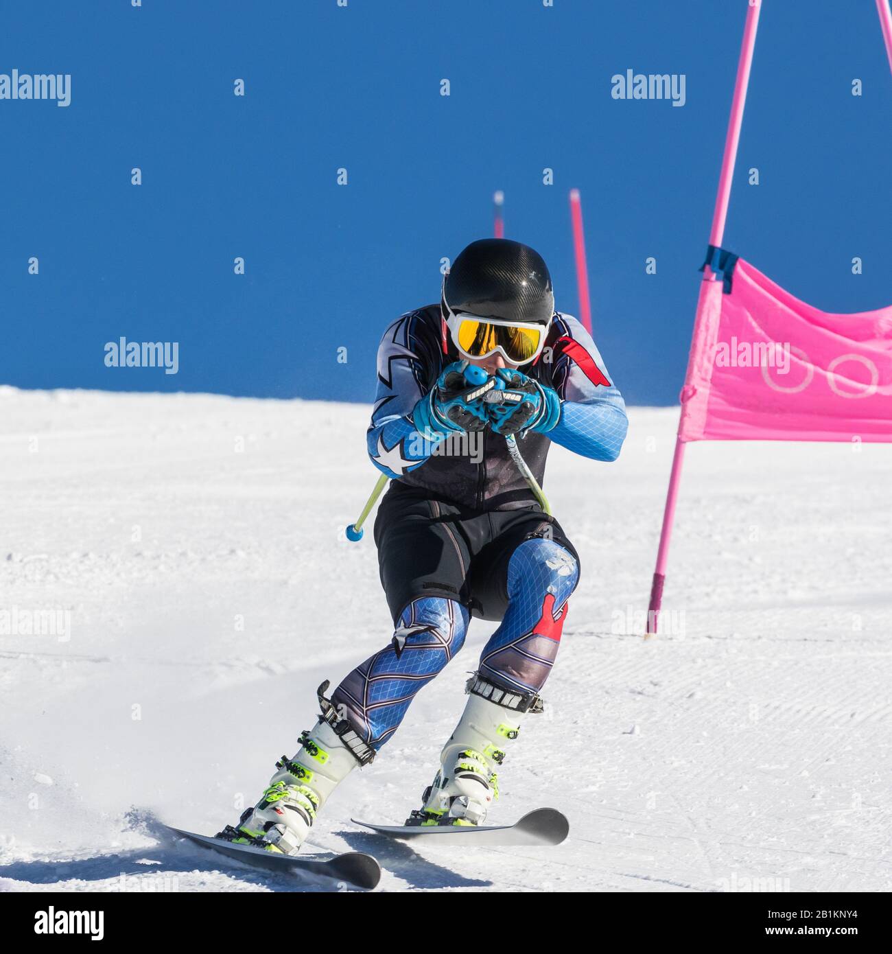athlete in a special slalom competition Stock Photo - Alamy