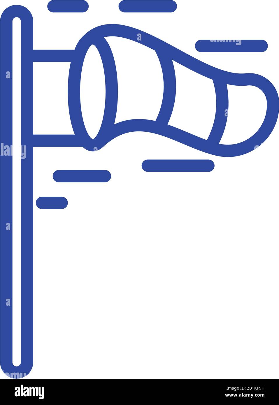 windsock pole icon over white background, line style, vector ...