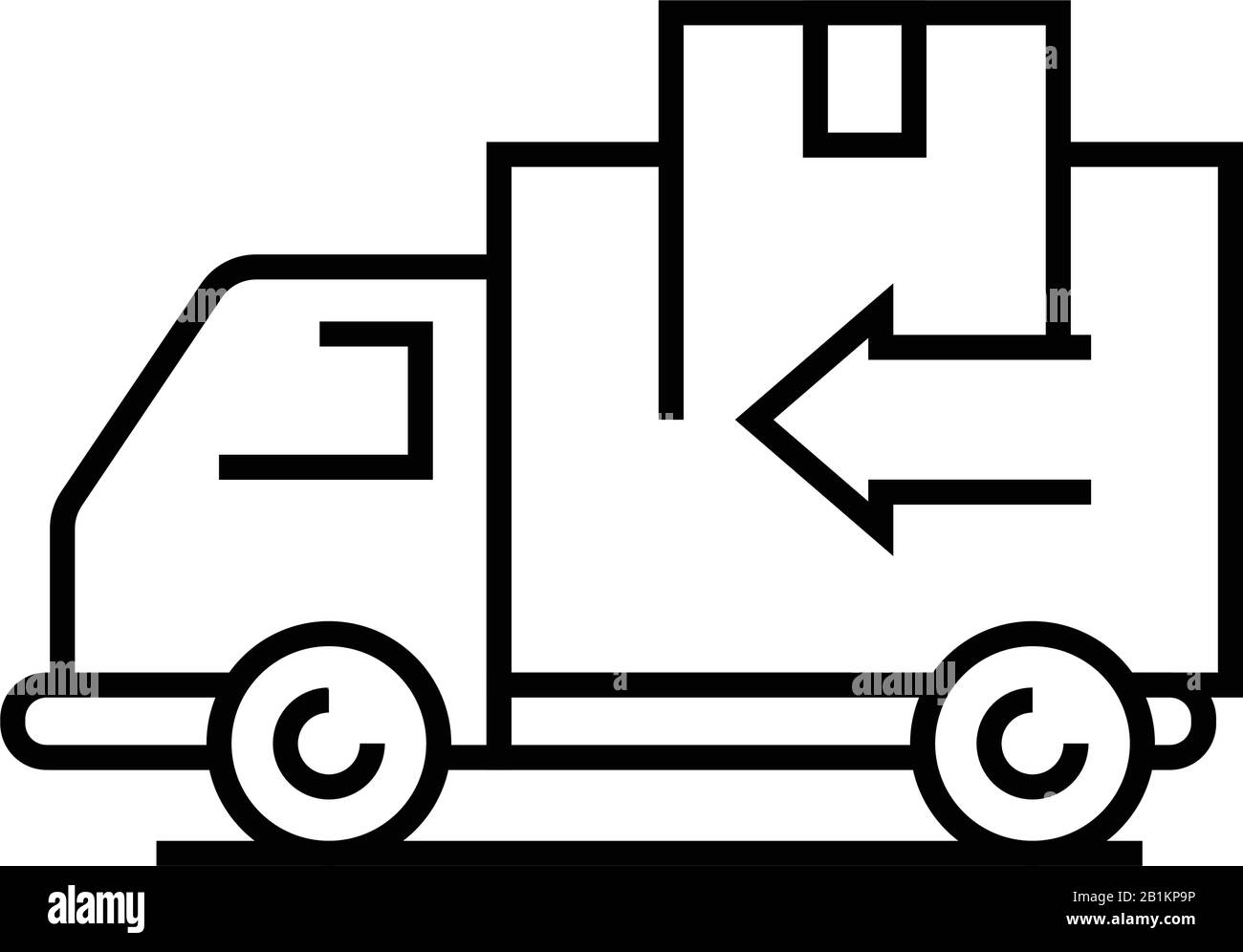 Goods transportation line icon, concept sign, outline vector ...