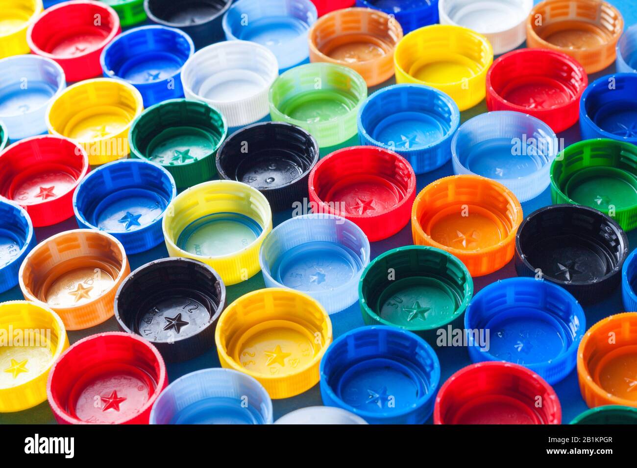 Texture of colored plastic caps. View from above Stock Photo - Alamy
