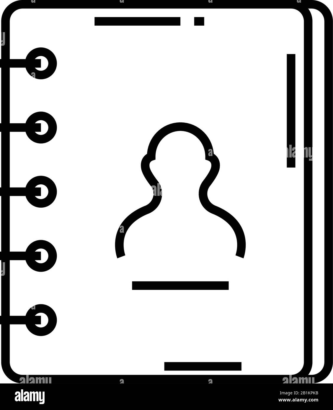 Human profile document line icon, concept sign, outline vector ...