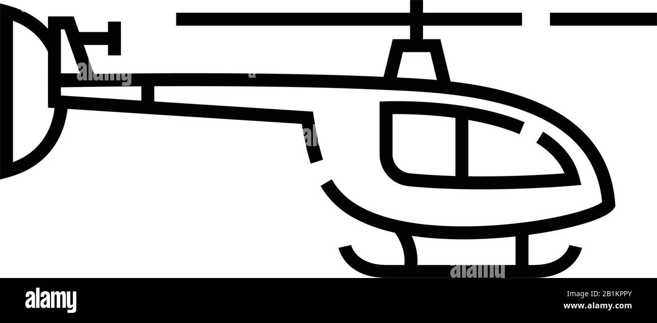 Helicopter line icon, concept sign, outline vector illustration, linear ...