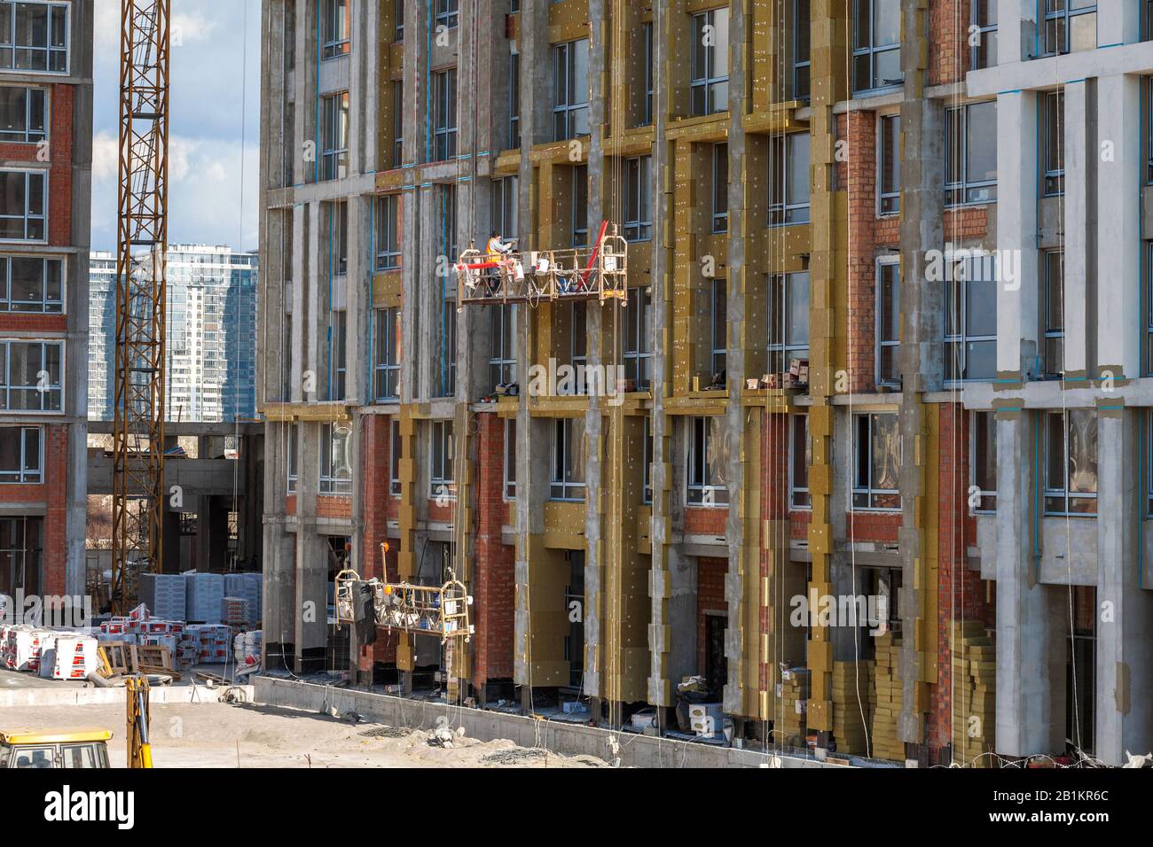 Construction of modern high-rise buildings. New residential complexes ...