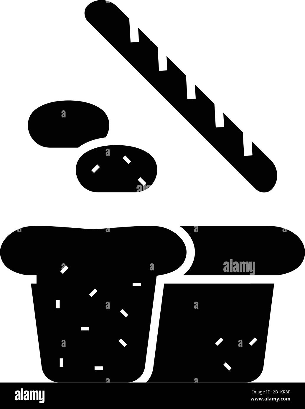 Bread black icon, concept illustration, vector flat symbol, glyph sign ...