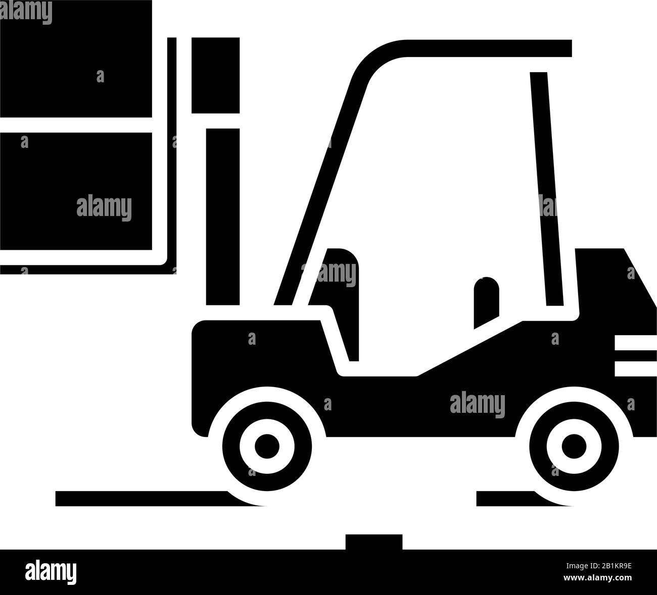 Cargo machine black icon, concept illustration, vector flat symbol ...