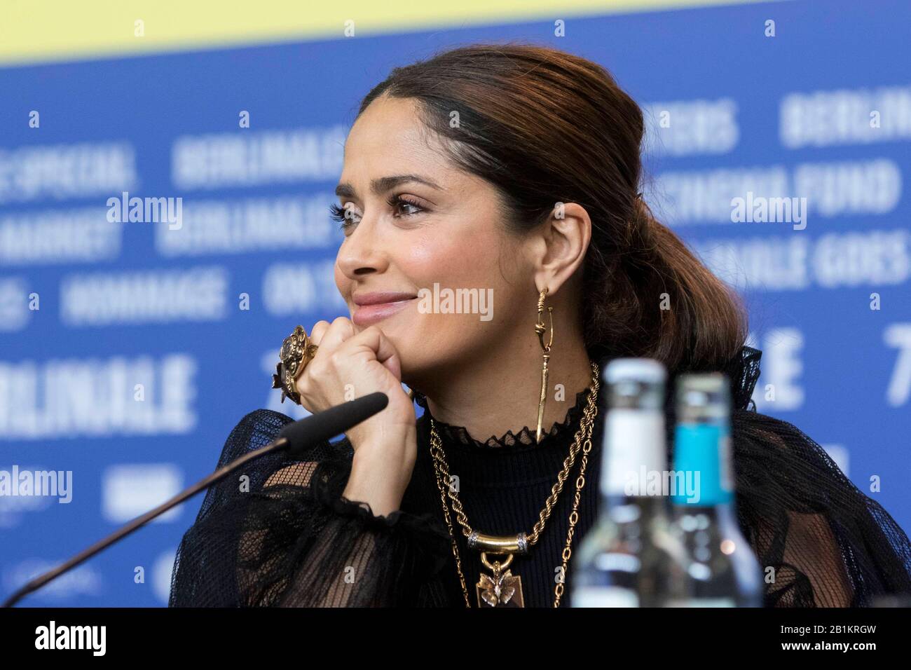 Salma Hayek attends photo call and press conference for 'The Roads Not ...