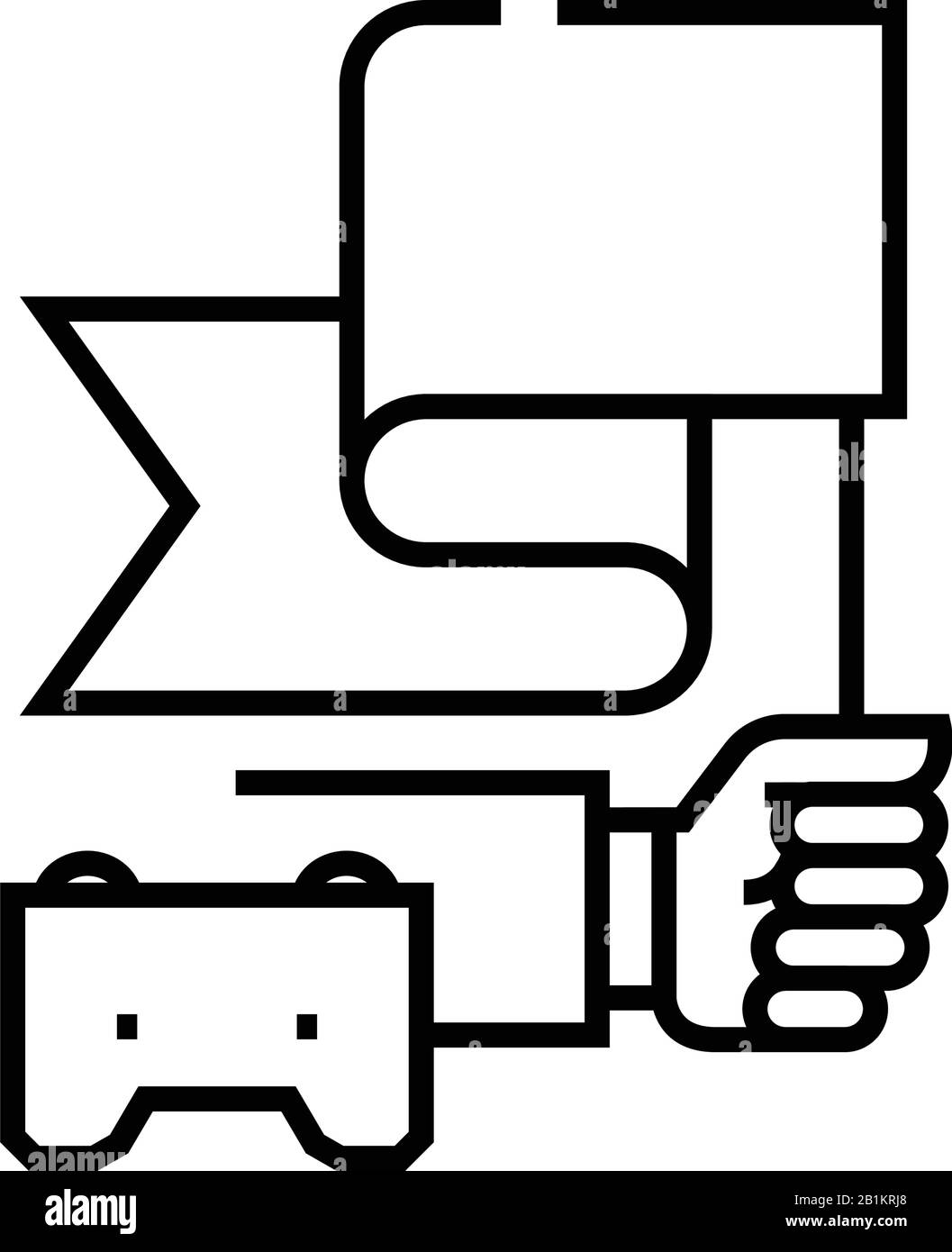 Guide flag line icon, concept sign, outline vector illustration, linear ...