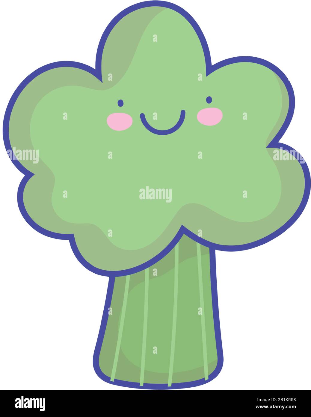 happy broccoli vegetable cartoon food cute vector illustration flat ...