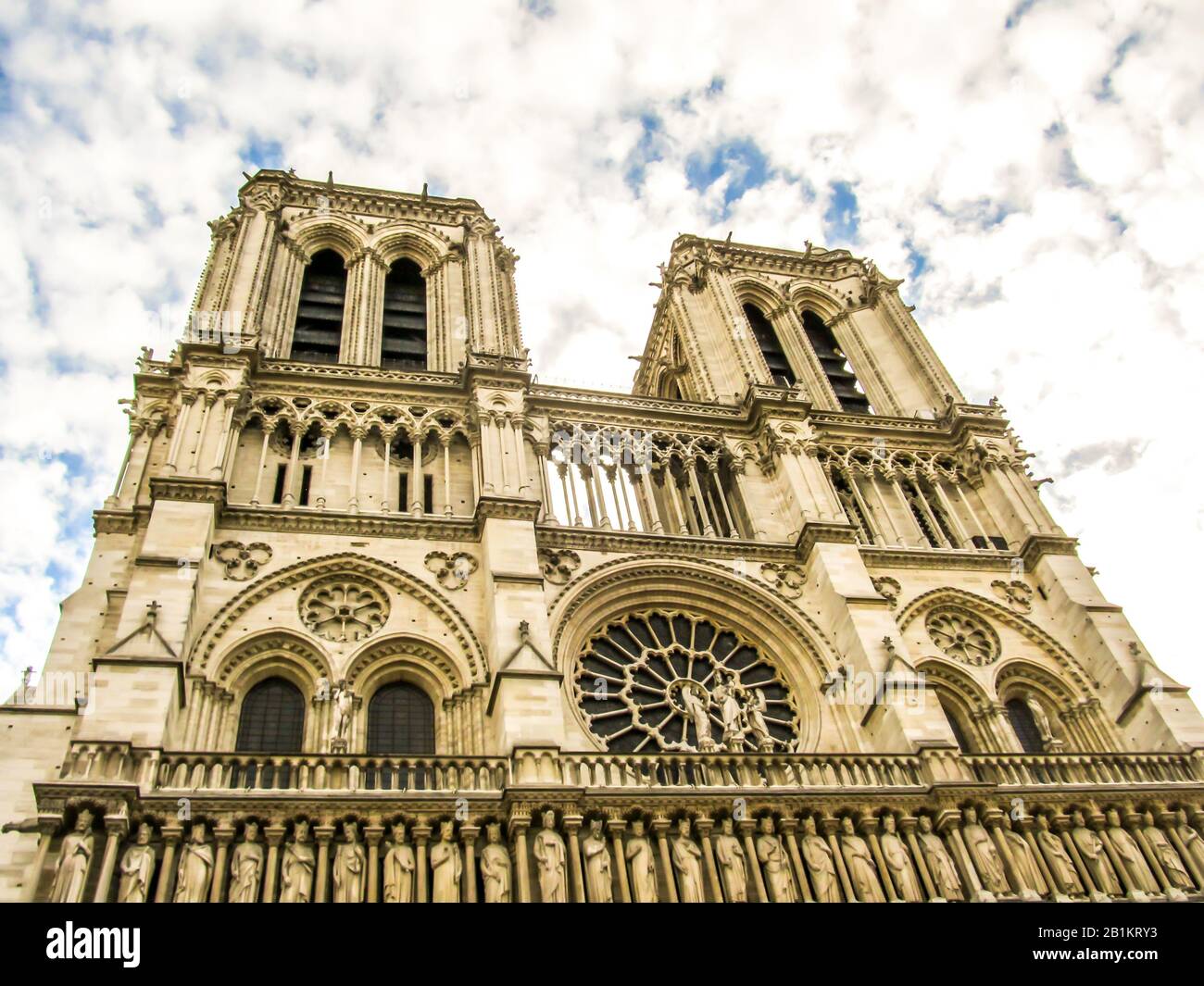 The West Façade of Notre-Dame de Paris, Famous Paris Cathedral, as seen ...