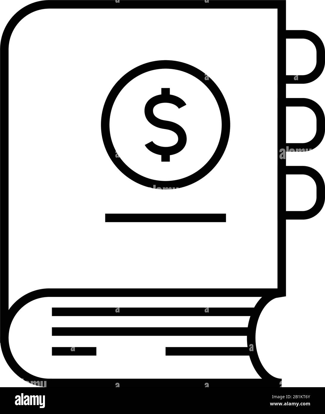 Income book line icon, concept sign, outline vector illustration ...