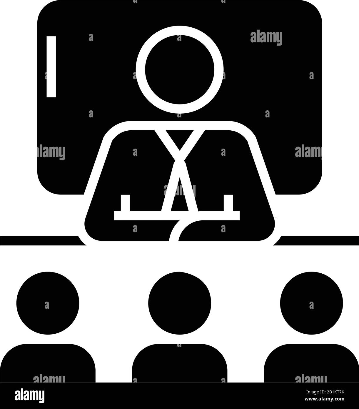 Business trainer black icon, concept illustration, vector flat symbol ...