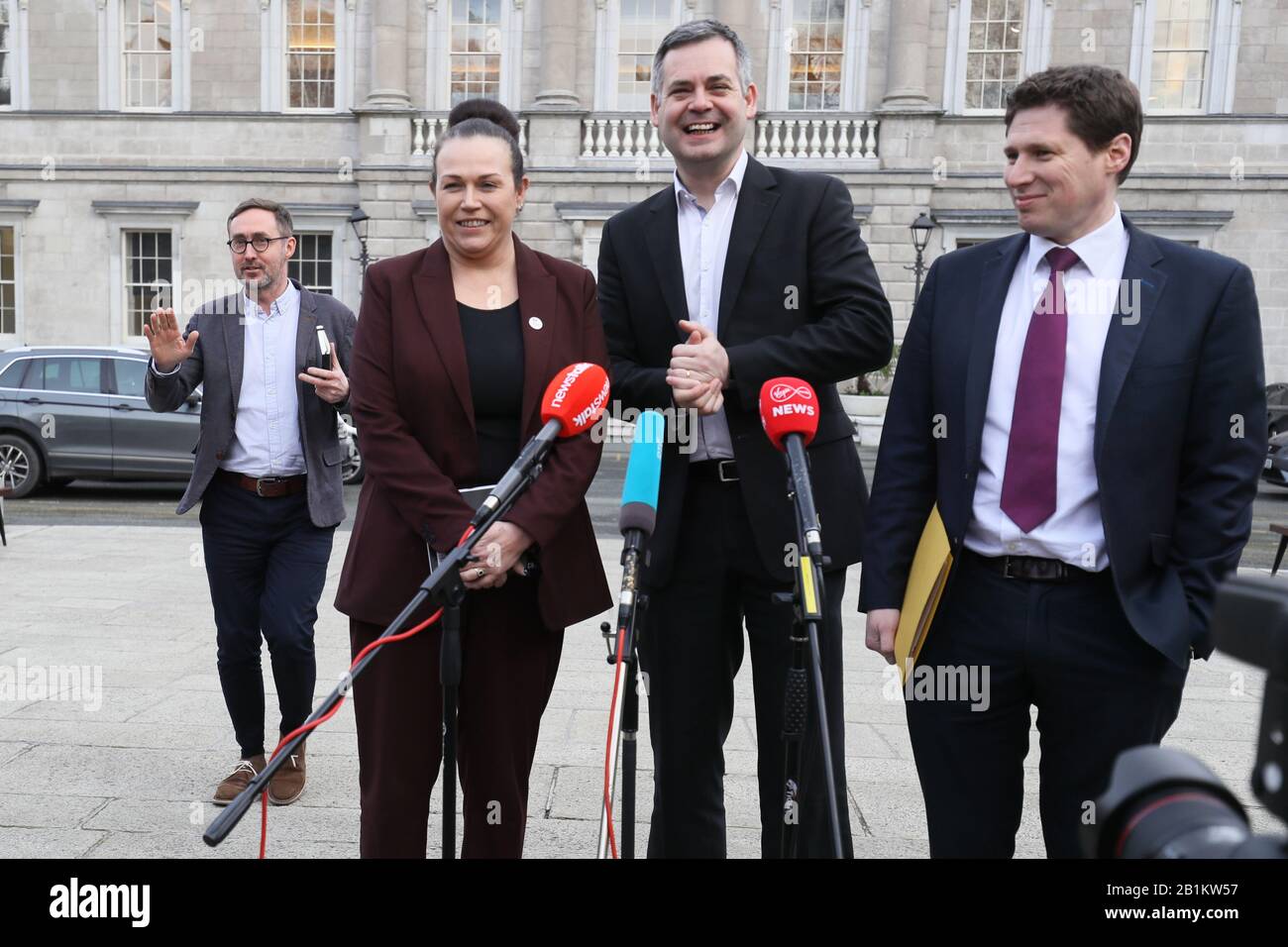 (Left to right) Sinn Fein TDs Eoin O Broin, Louise O'Reilly, Pearse ...