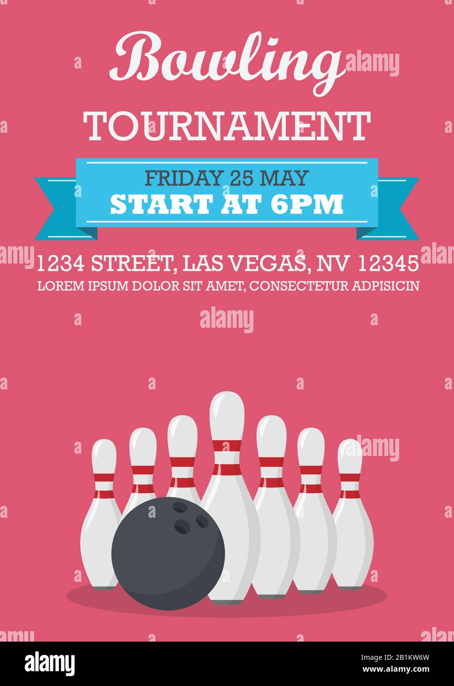 Bowling tournament poster vector illustration. Graphic design Stock ...