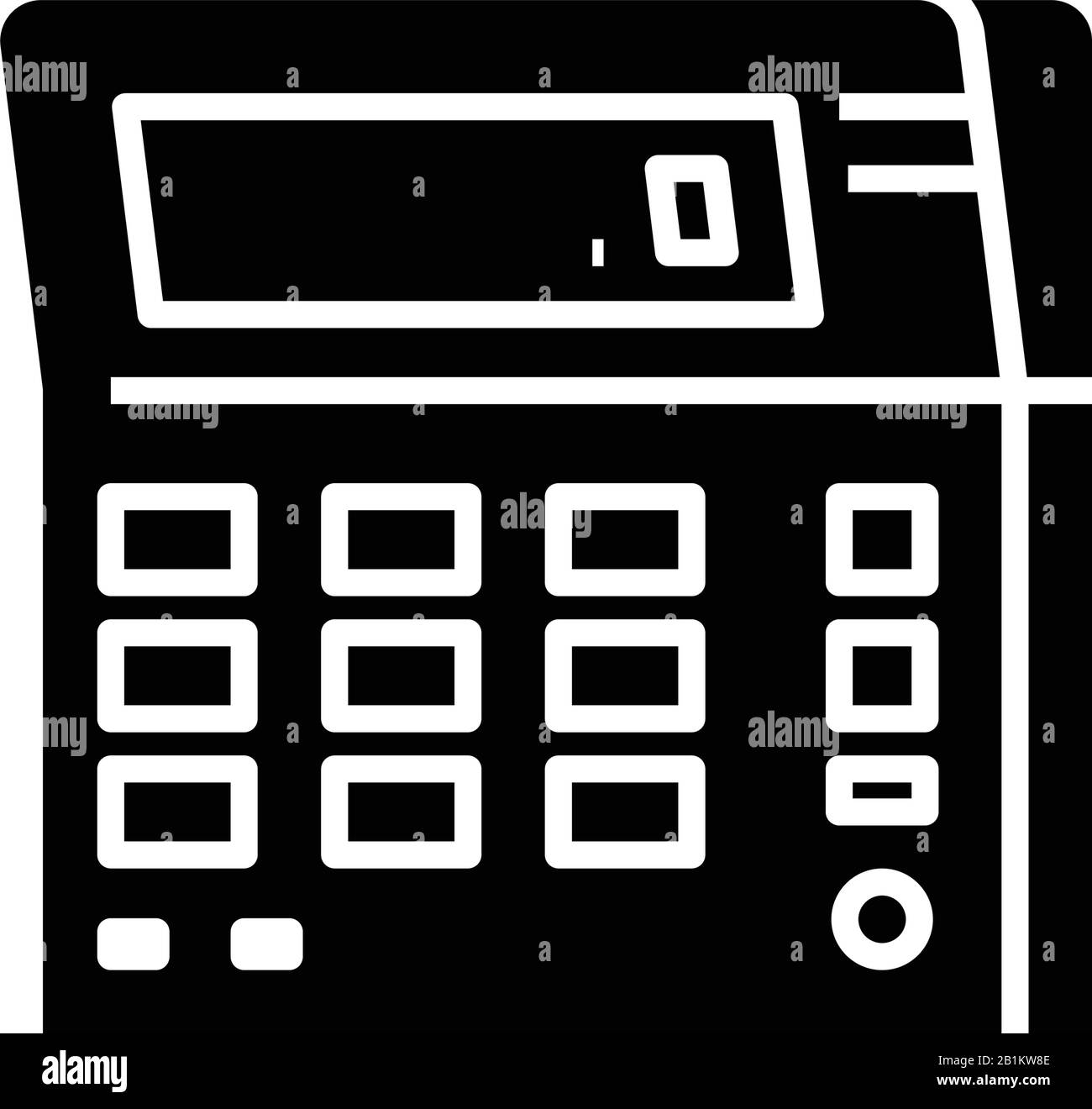 Calculate price black icon, concept illustration, vector flat symbol ...