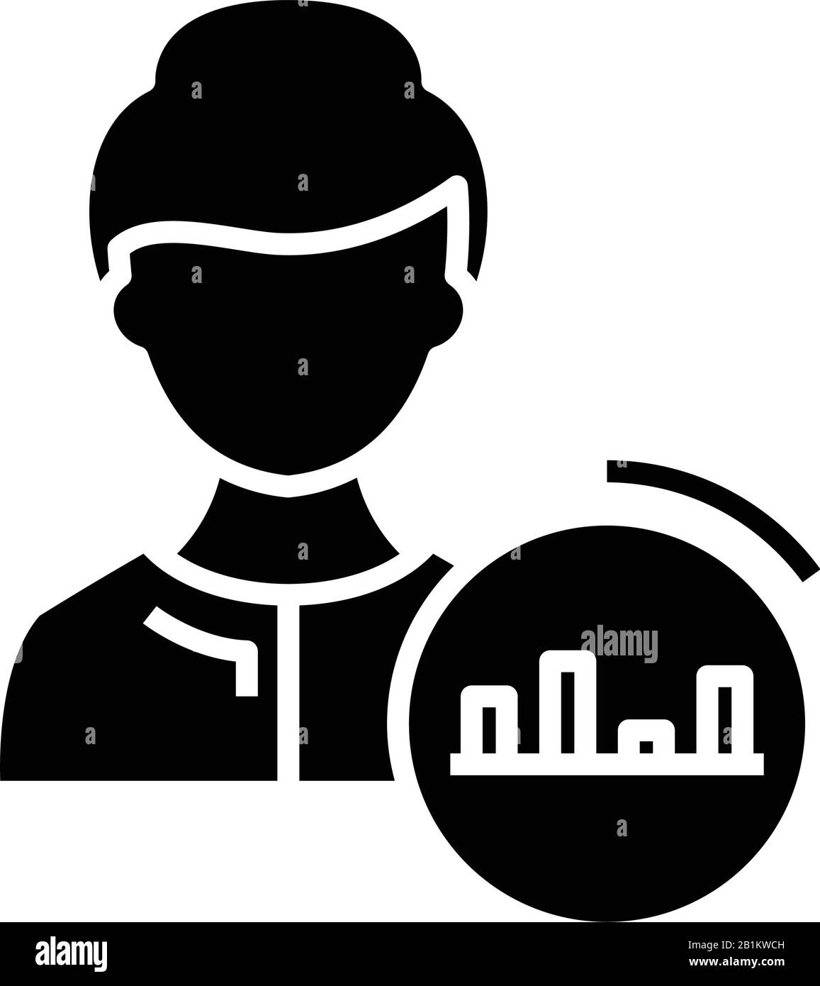 Chart creator black icon, concept illustration, vector flat symbol ...