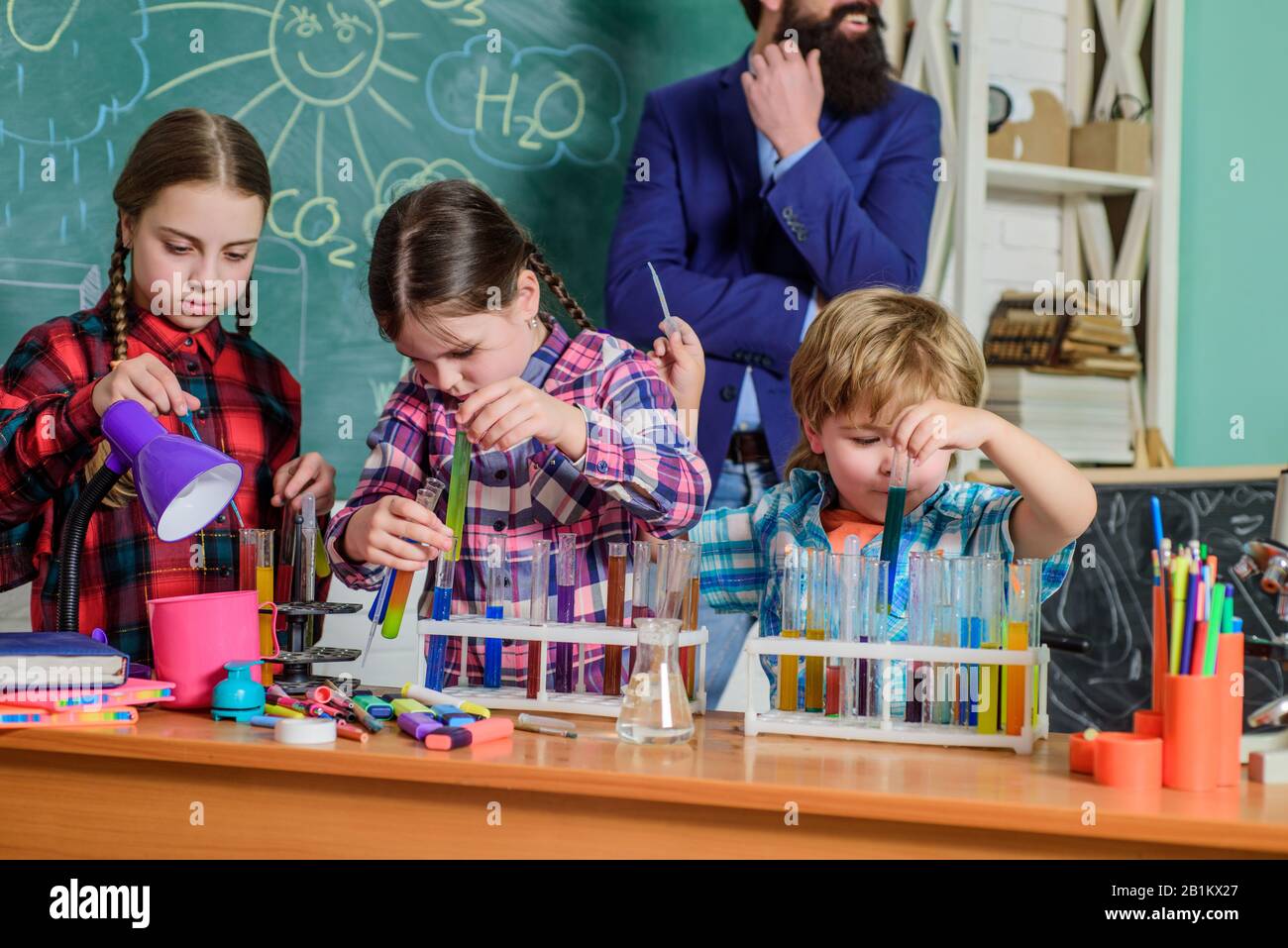 Child care and development. School classes. Kids adorable friends ...