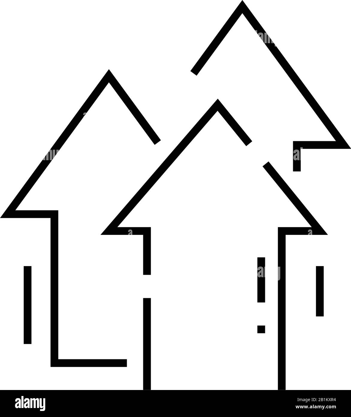 Growth direction line icon, concept sign, outline vector illustration ...