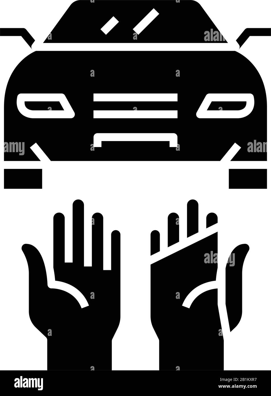 Car protection black icon, concept illustration, vector flat symbol ...