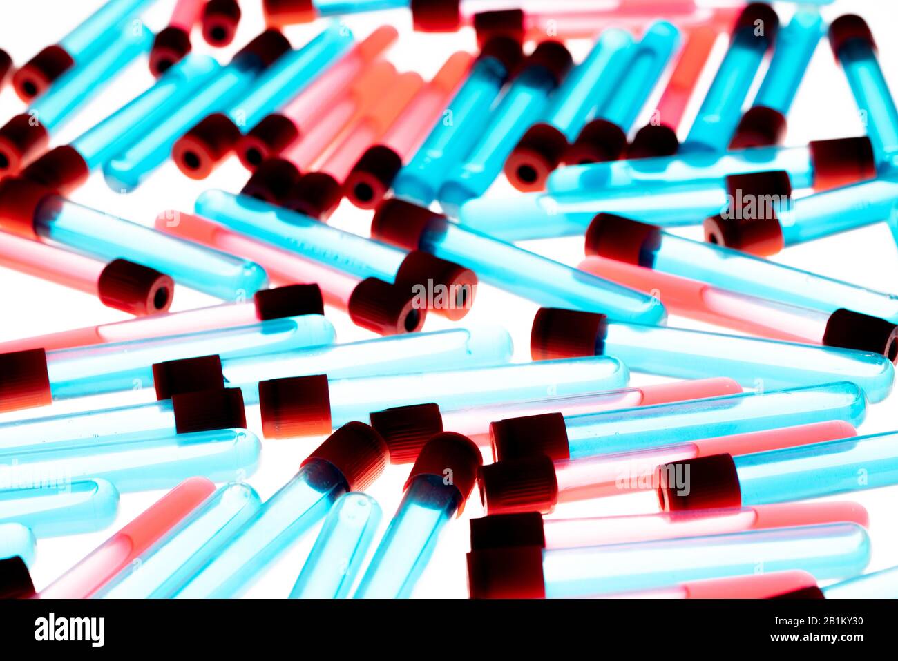 medicine test tubes for microbiological collection Flat lay, top view ...