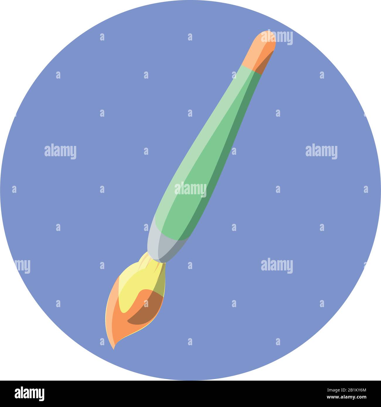 paint brush over white background, block style icon, vector ...