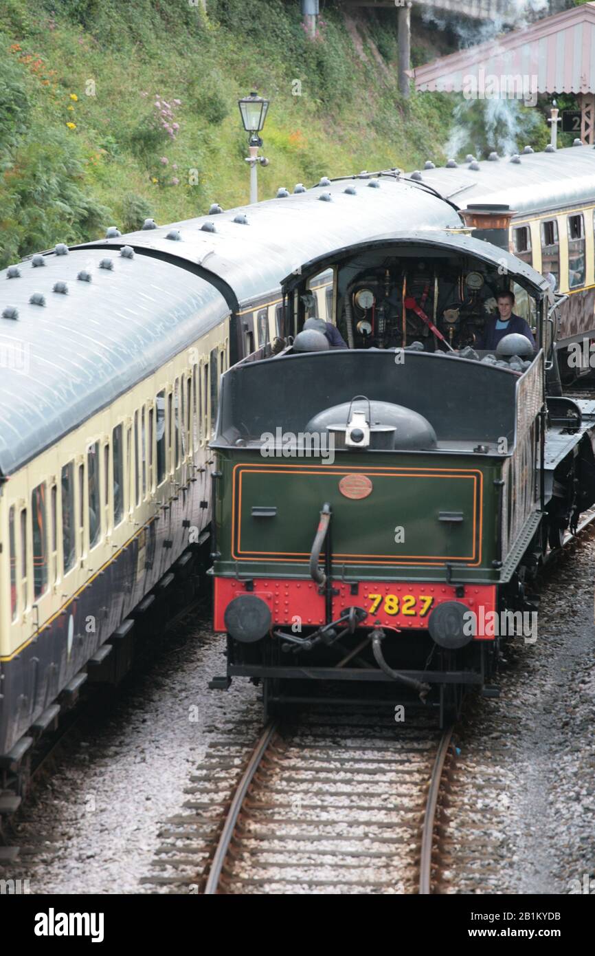 GWR 7800 "Manor" class locomotive, No. 7827 "Lydham Manor" running ...