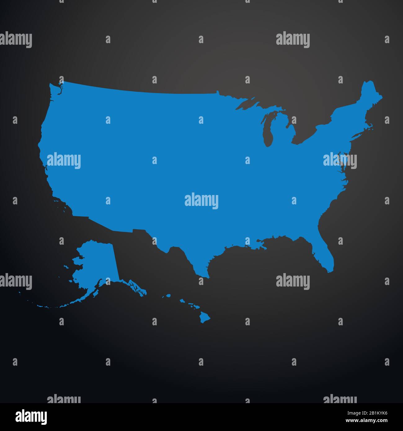 United States of America map icon isolated on black background. Travel ...