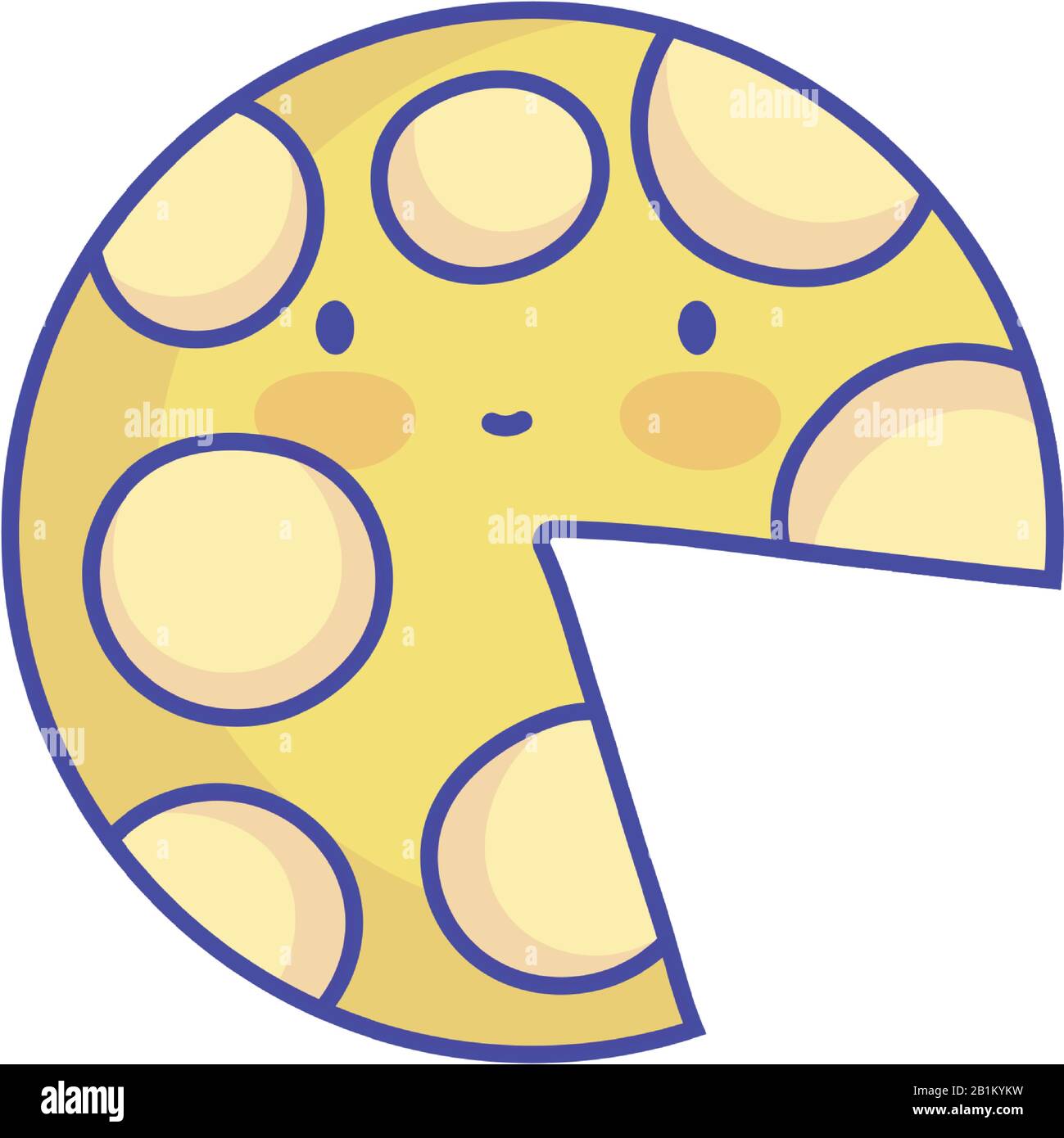 cheese cut character cartoon food cute vector illustration flat style ...