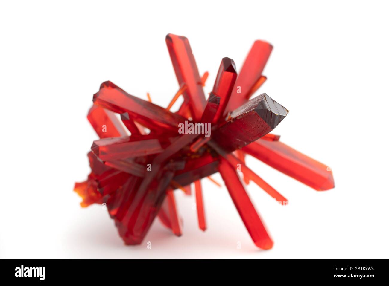 Red crystal of natural origin. Natural geological material for use in ...
