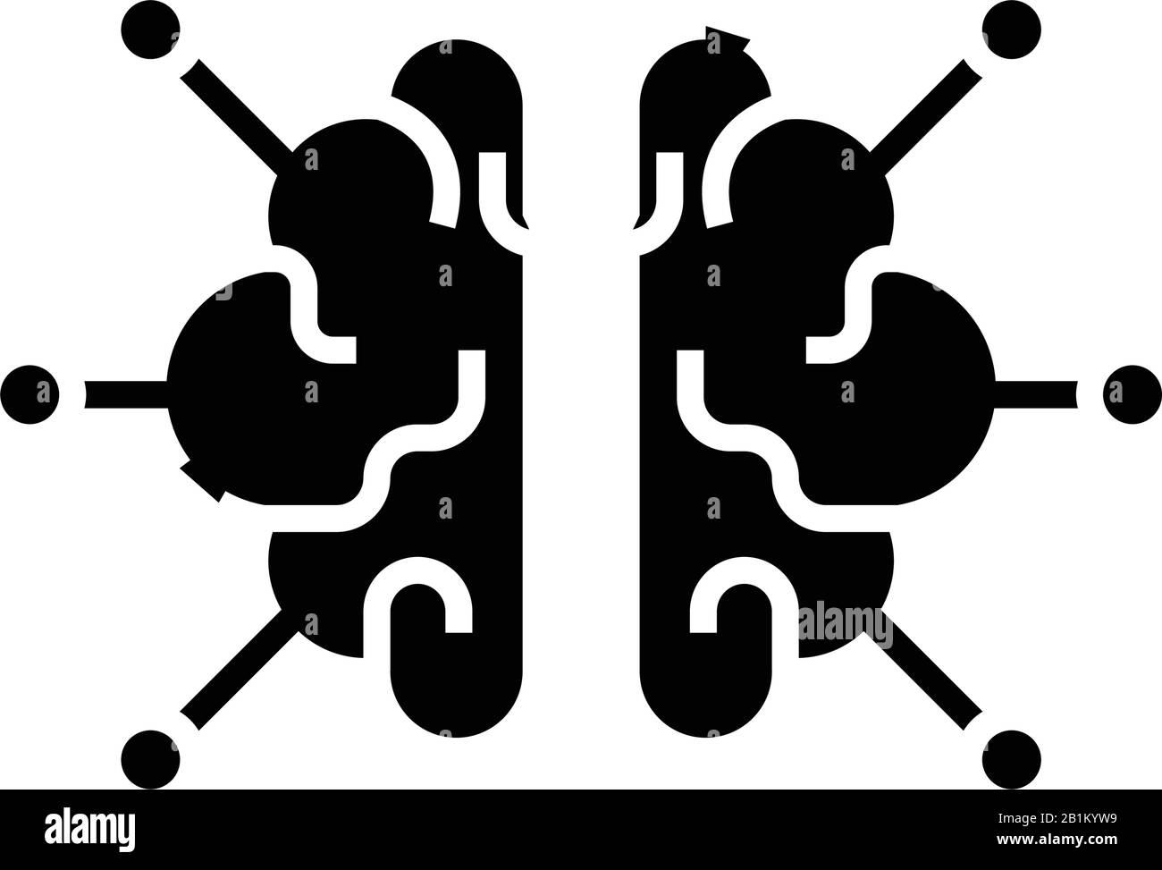 Brain challenge black icon, concept illustration, vector flat symbol ...