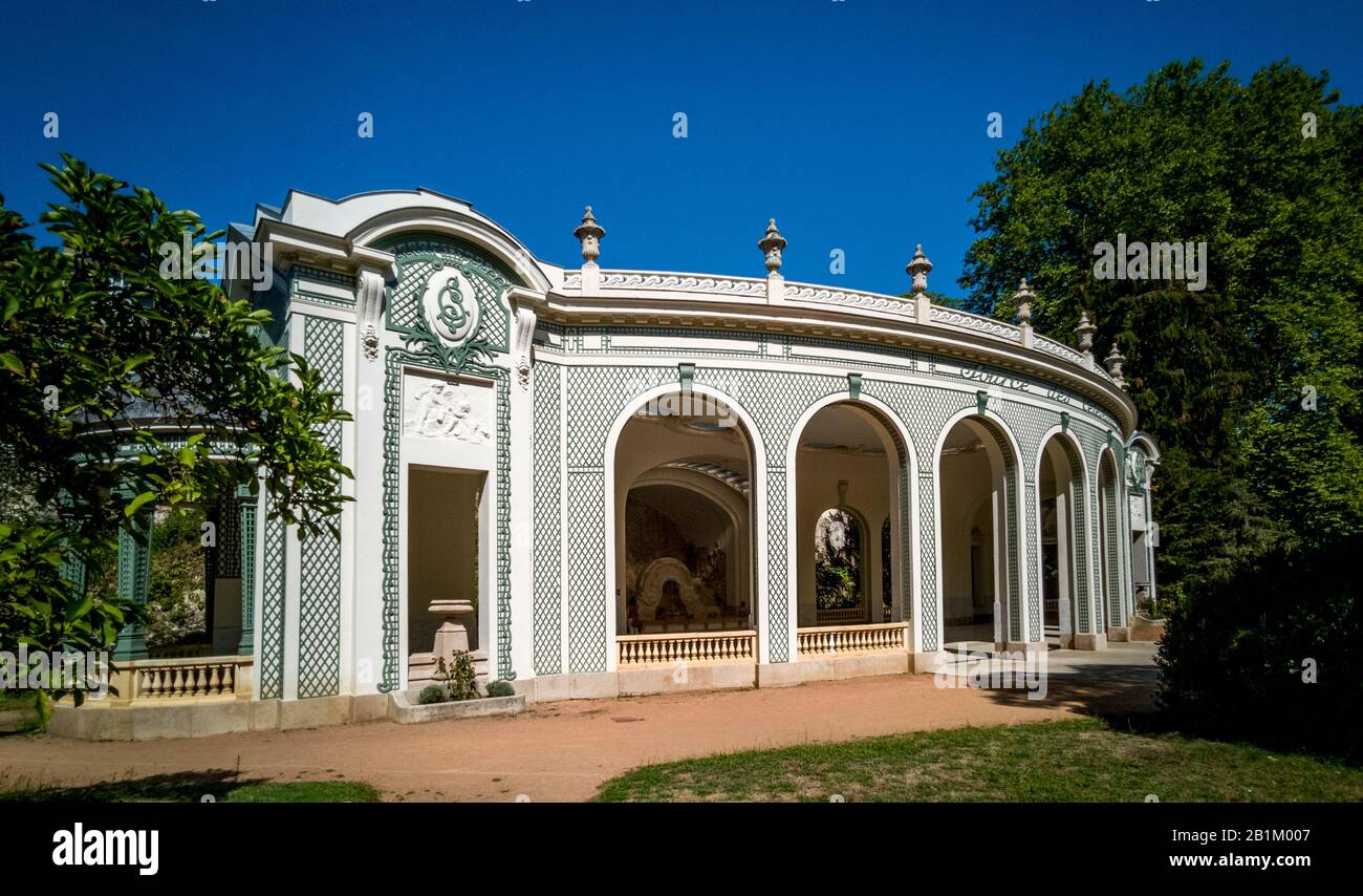 Vichy spa city. The Célesting spring (Source of Celestins), Allier ...