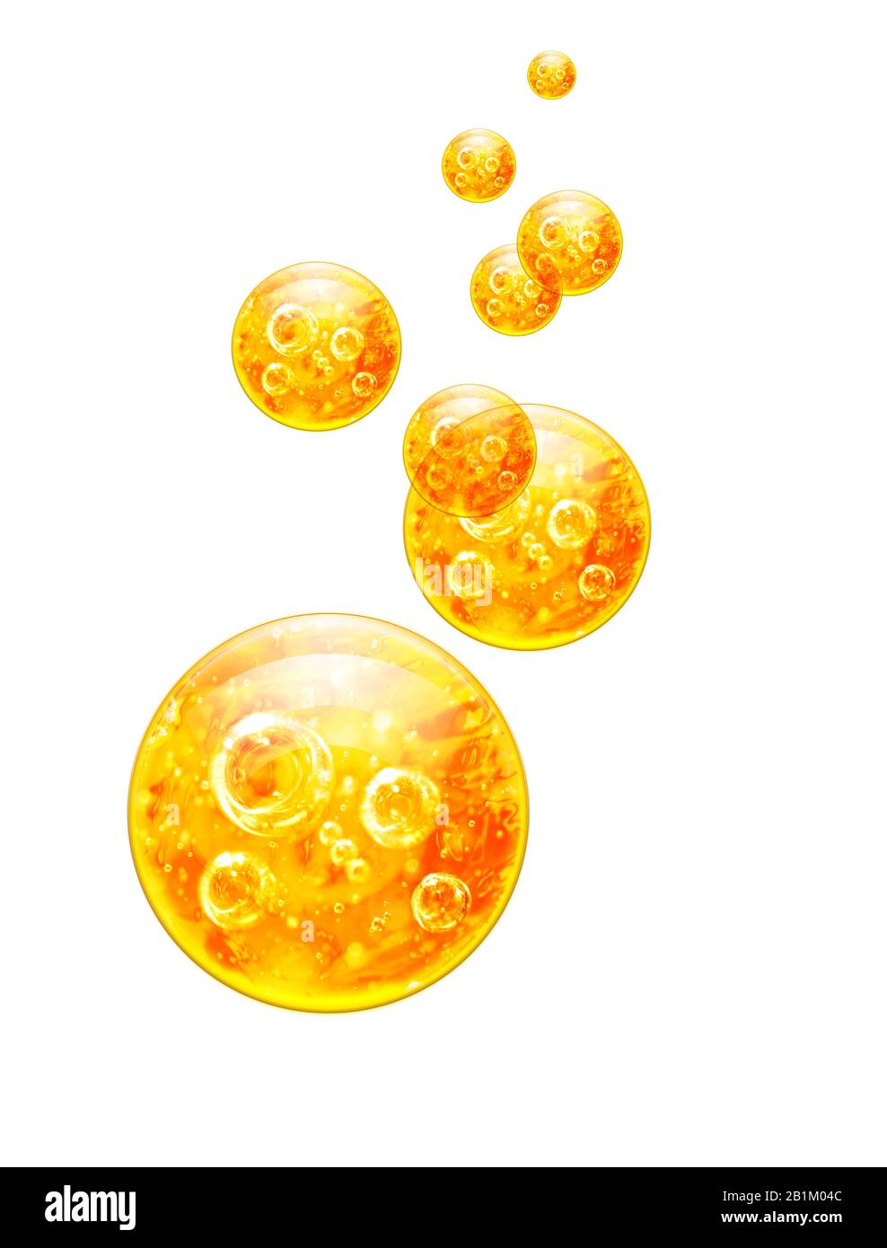 Oil bubbles rise up. Isolated on white background Stock Photo - Alamy
