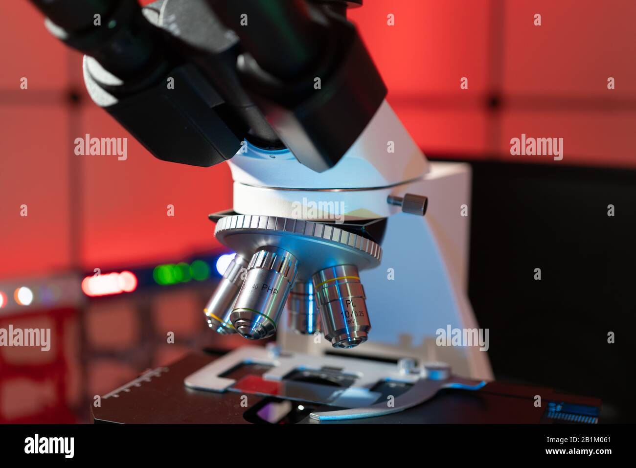 microbiological laboratory microscope in laboratory interior Stock ...