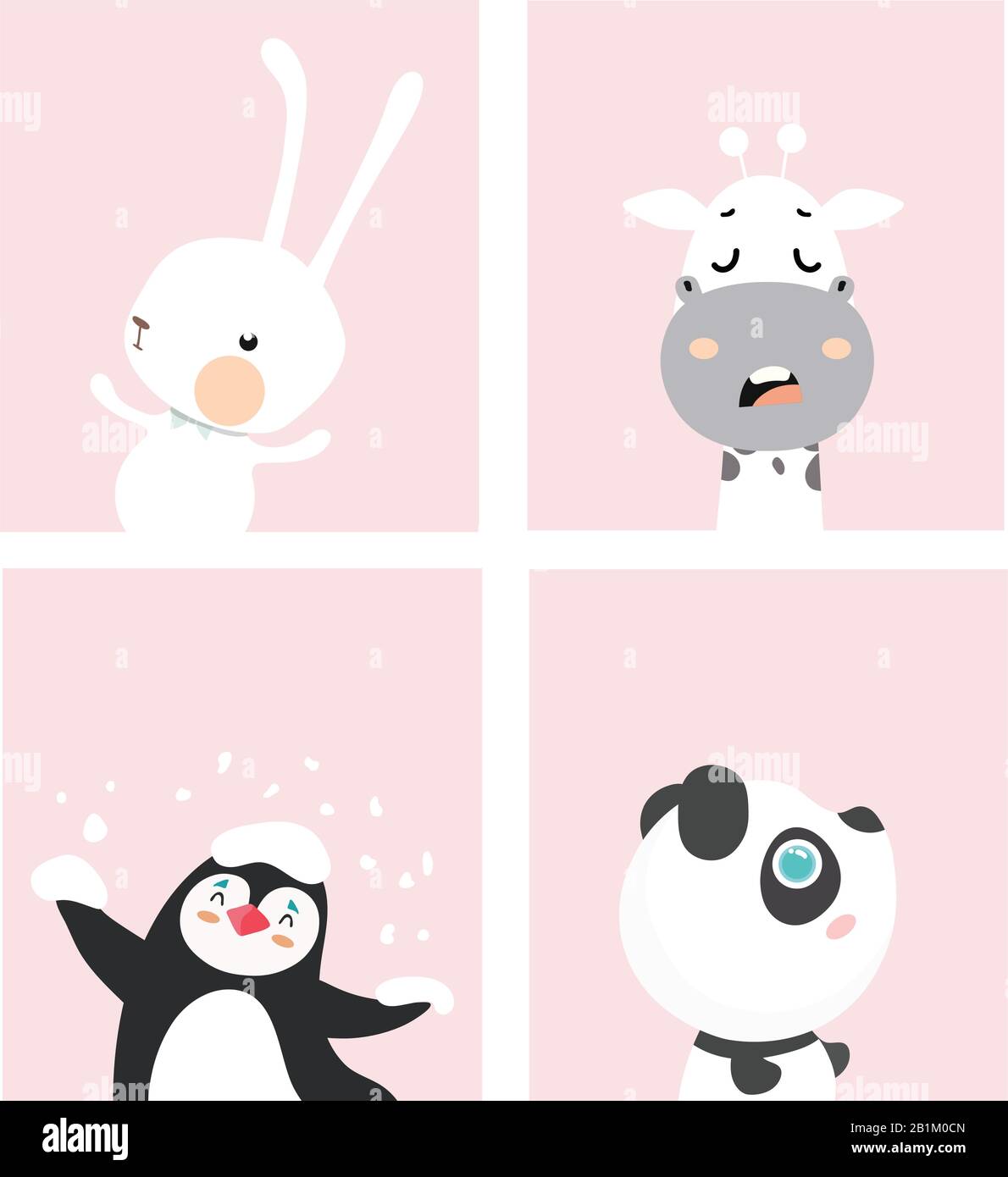 Cute posters with animals in cartoon style Stock Vector Image & Art - Alamy