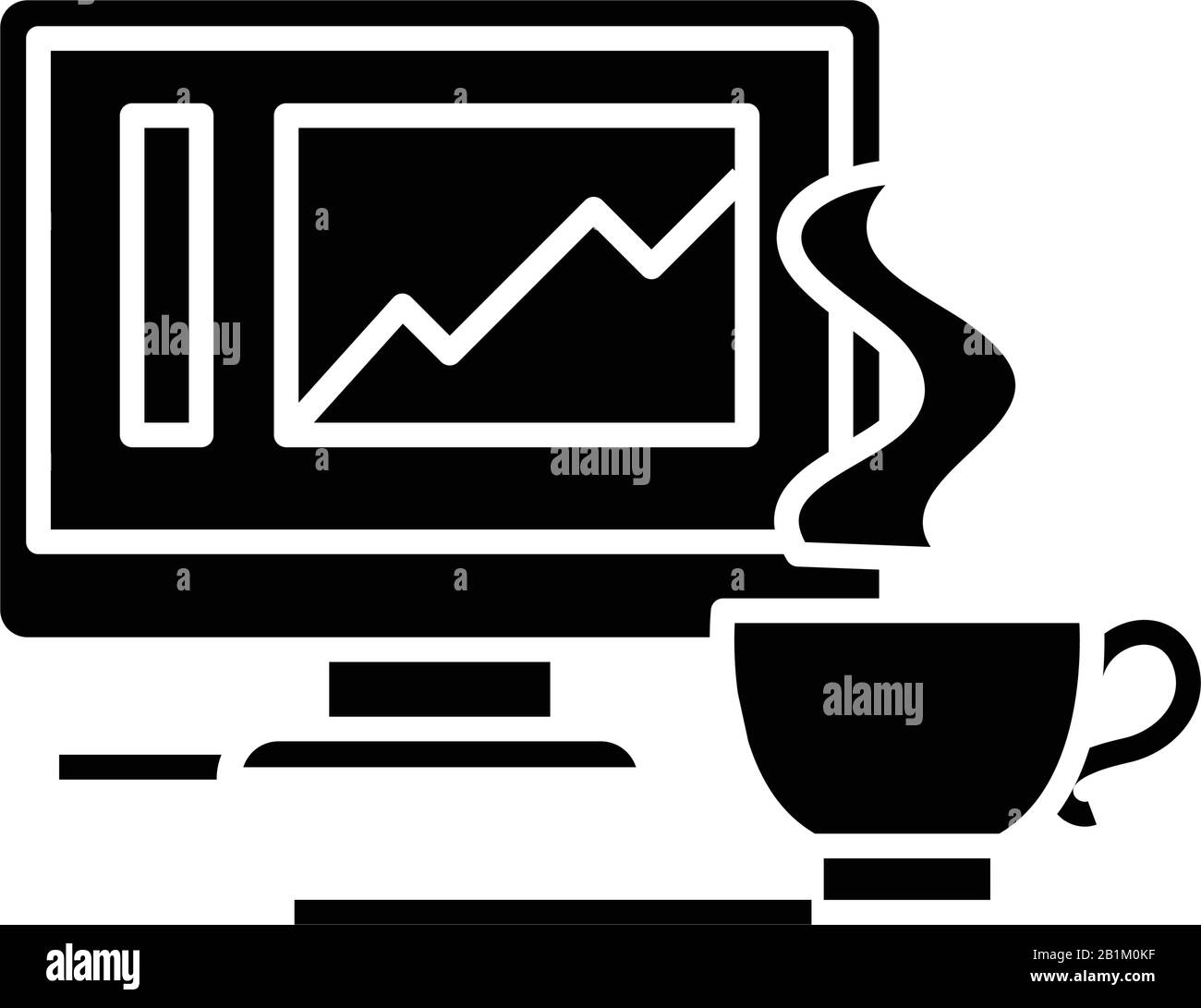 Break at work black icon, concept illustration, vector flat symbol ...