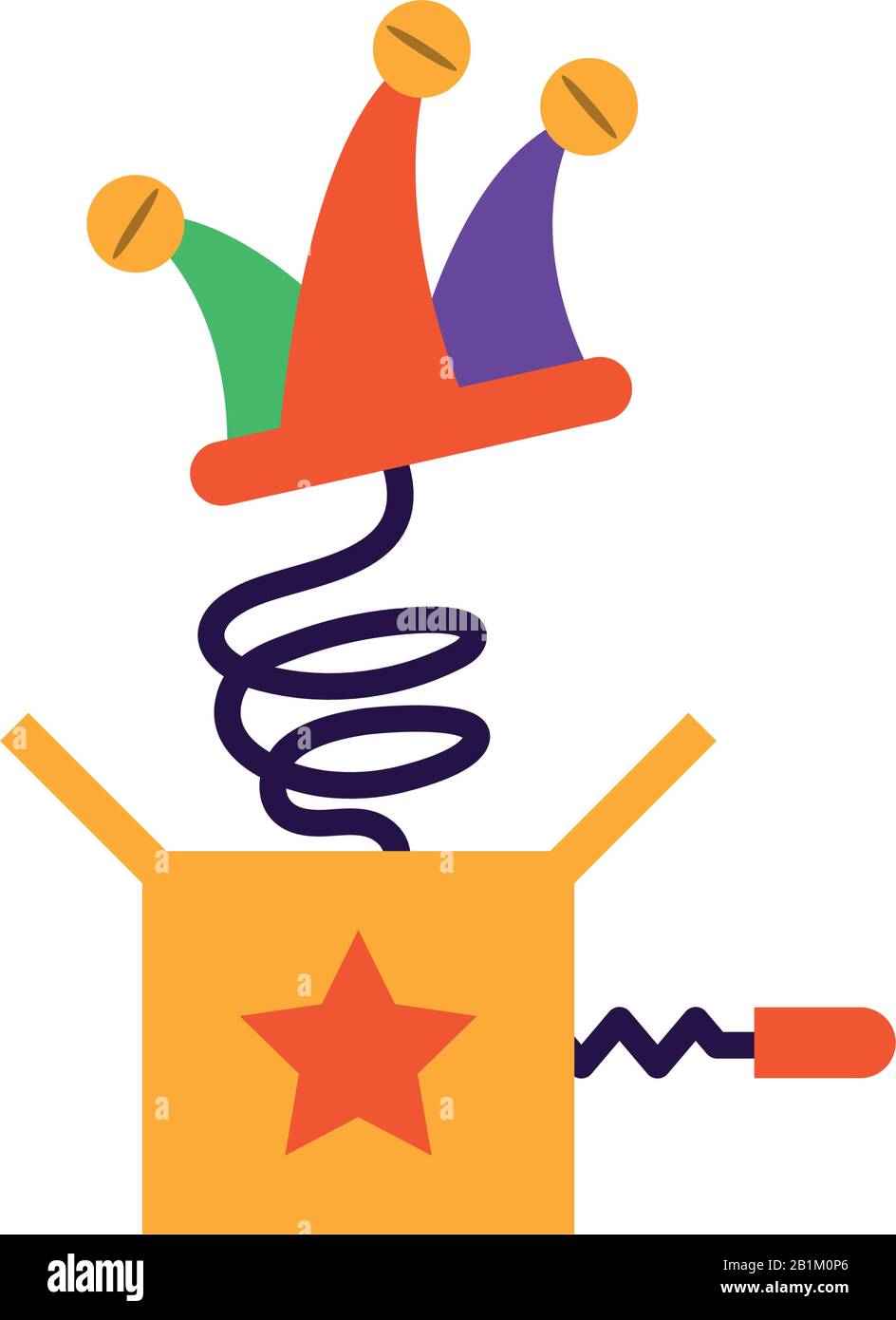 jokebox with jester hat over white background, flat style icon, vector ...