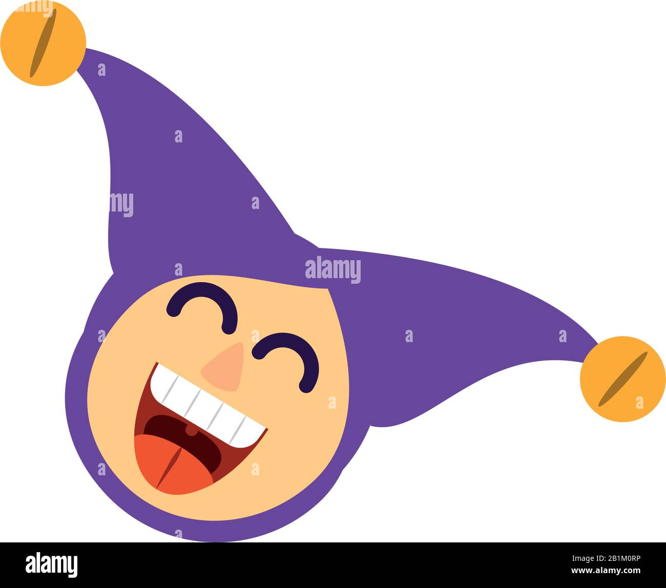 man with harlequin cap over white background, flat style icon, vector ...