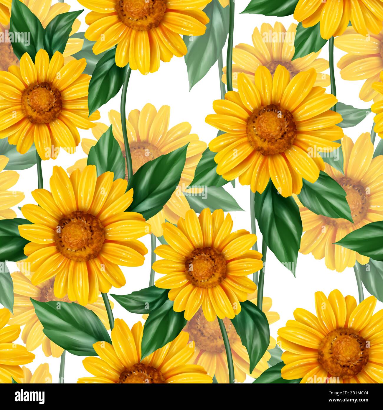 Sunflower seamless pattern Stock Photo - Alamy