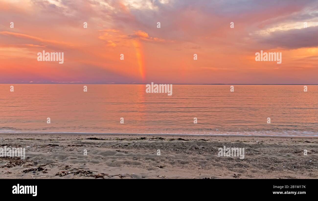 sunset rainbow beach Stock Photo - Alamy