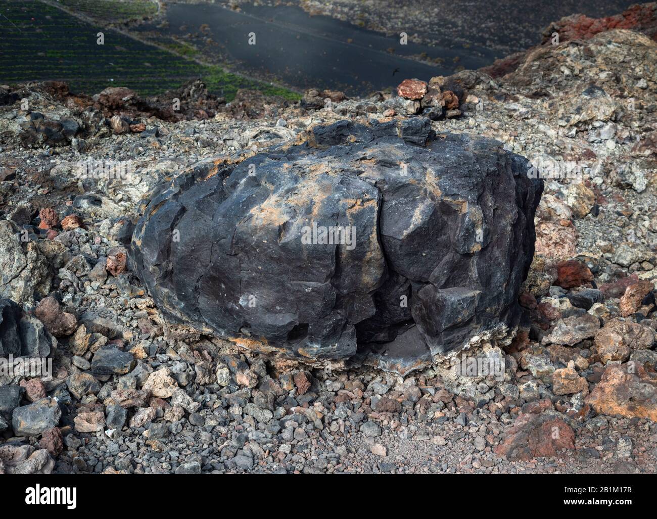 Large basaltic lava volcanic bomb from the 1971 explosive eruption of ...
