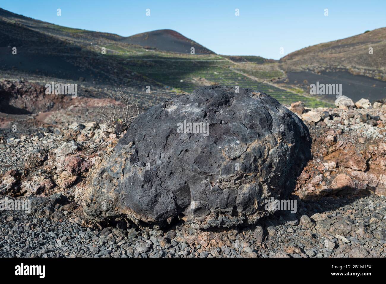 Large basaltic lava volcanic bomb from the 1971 explosive eruption of ...