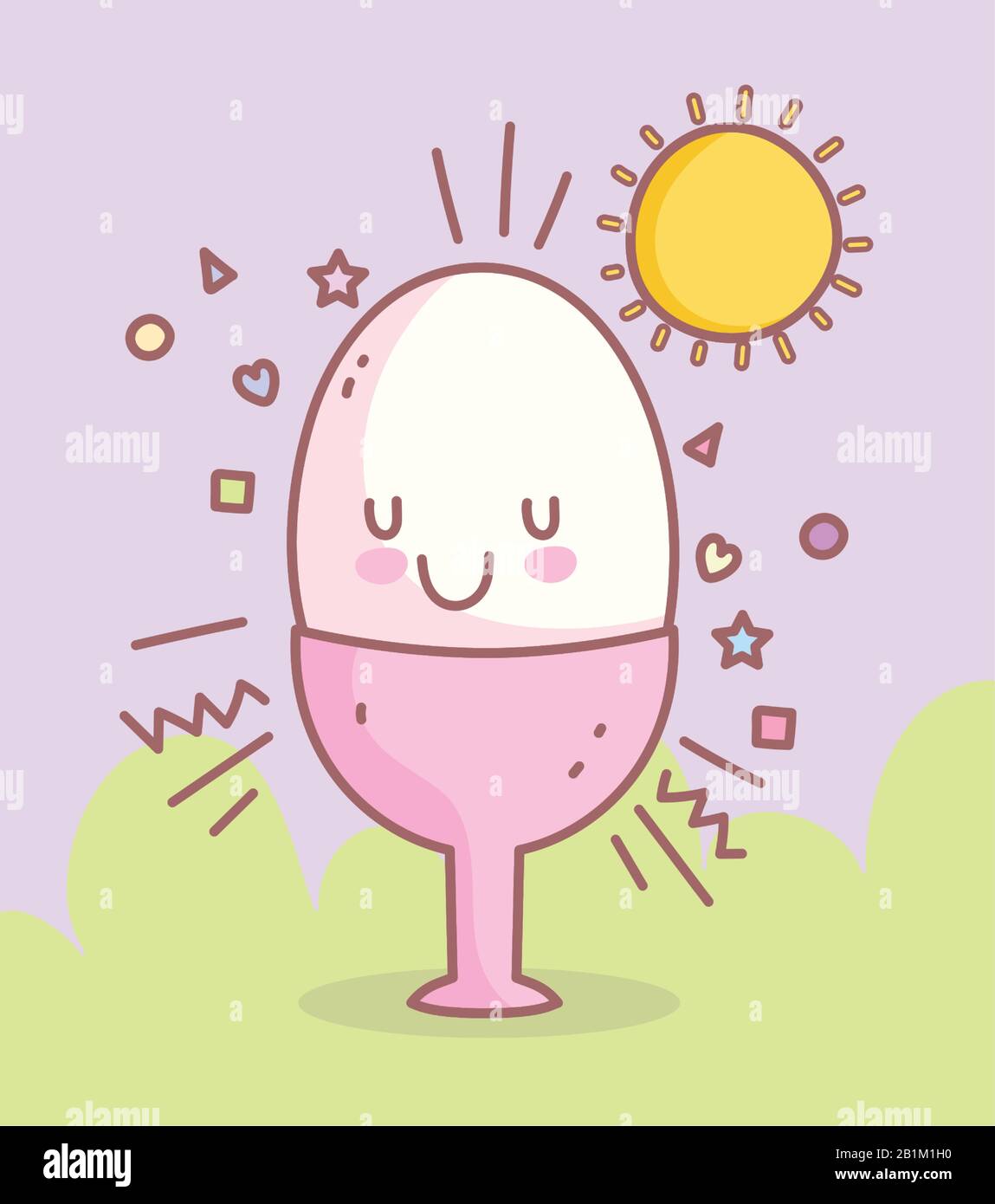 boiled egg in cup character menu restaurant cartoon food cute vector ...