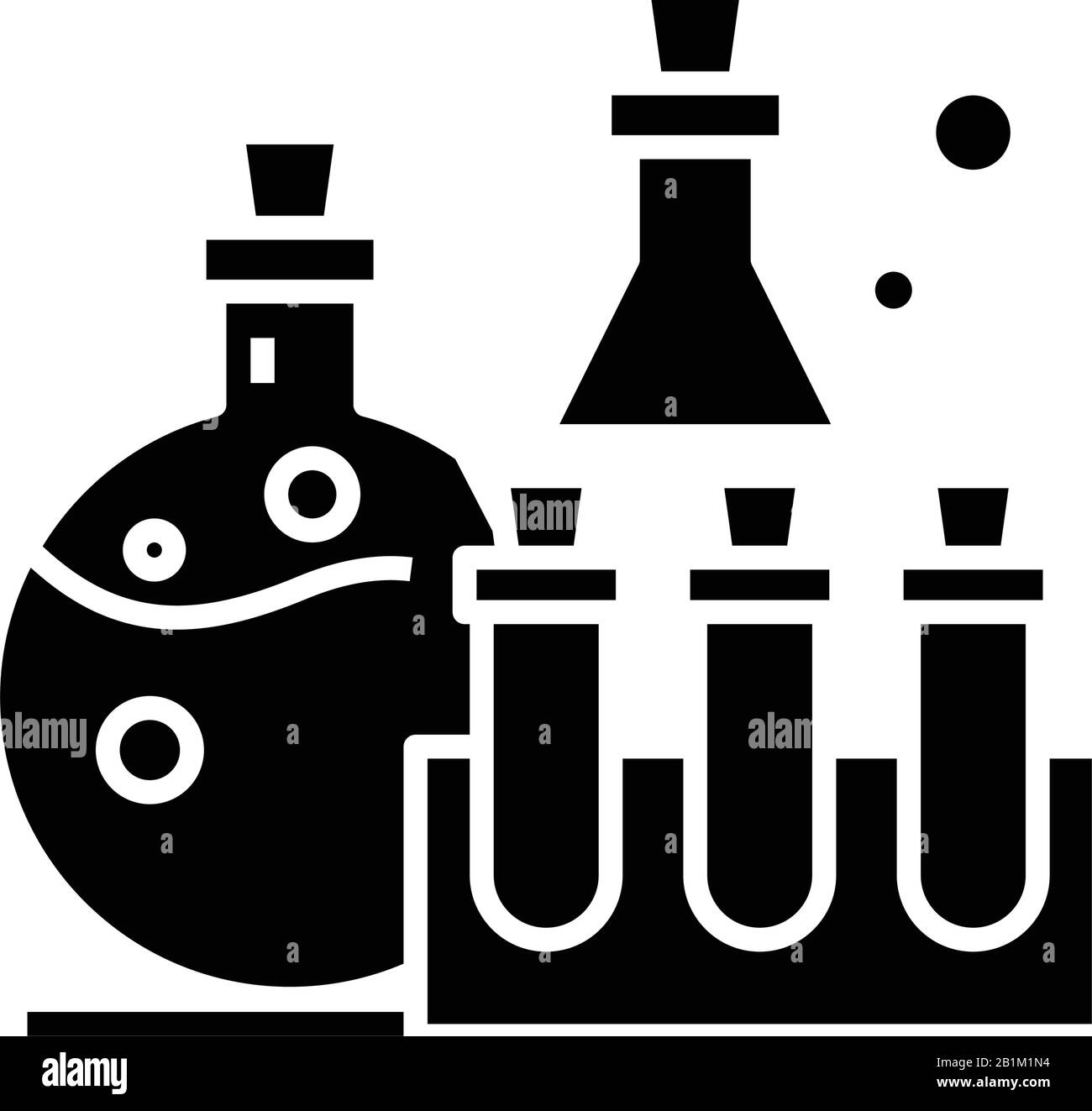 Chemical solutions black icon, concept illustration, vector flat symbol ...