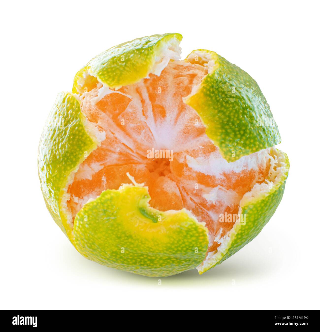 Green mandarin isolated on white background. Clipping path Stock Photo ...