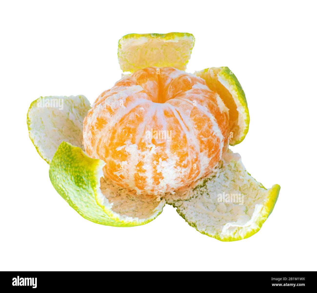 Green mandarin isolated on white background. Clipping path Stock Photo ...