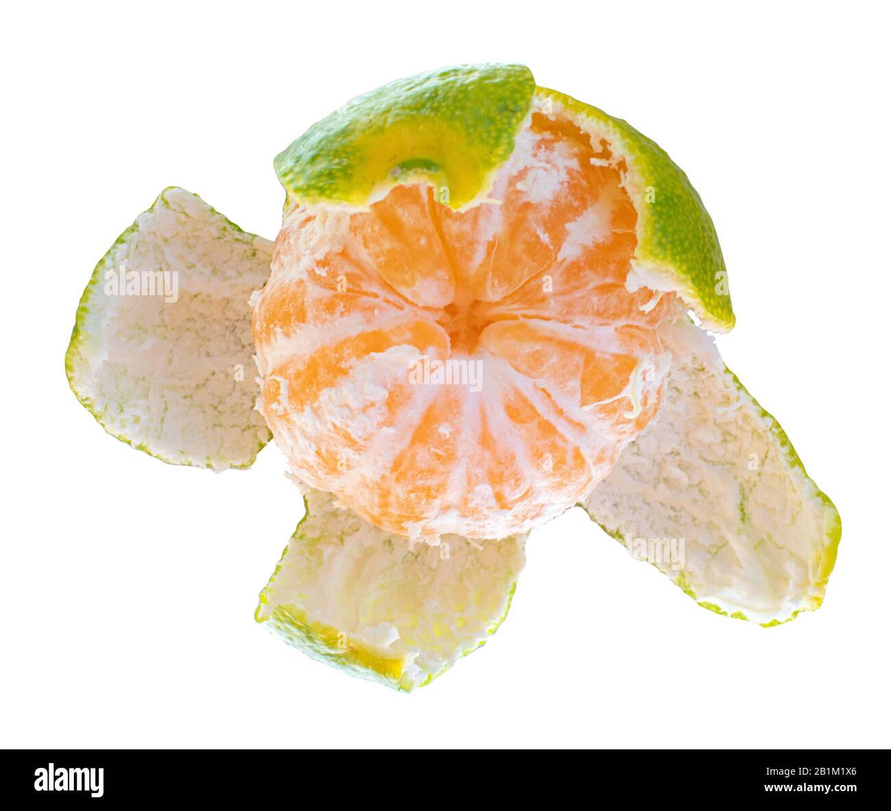 Green mandarin isolated on white background. Clipping path Stock Photo ...